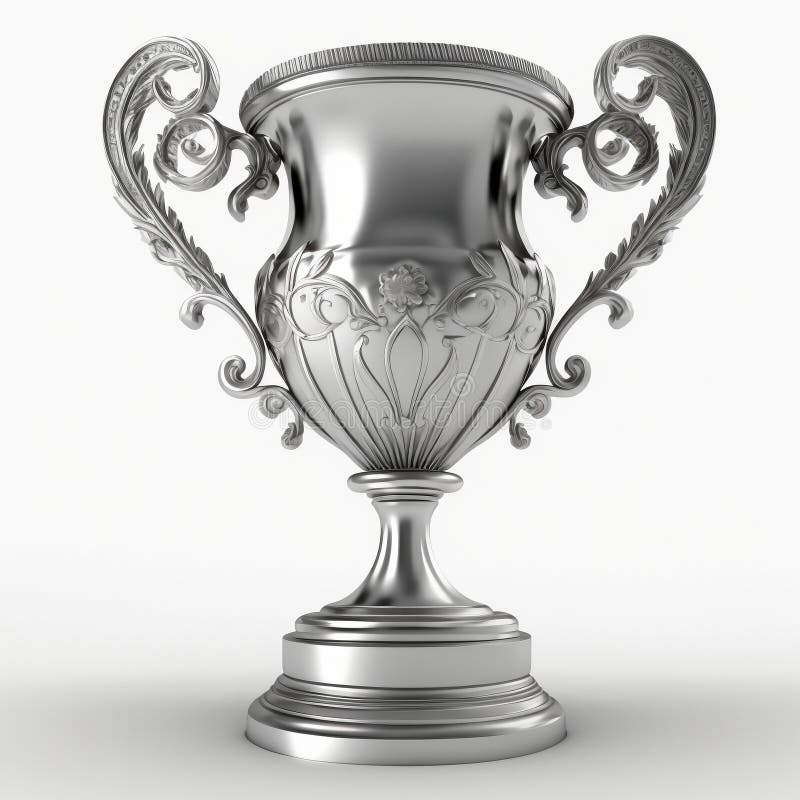 Large Silver Trophy on Transparent Background Stock Photo ...