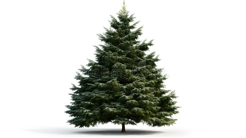 Large Single Fir Tree Isolated on White Background Stock Illustration ...