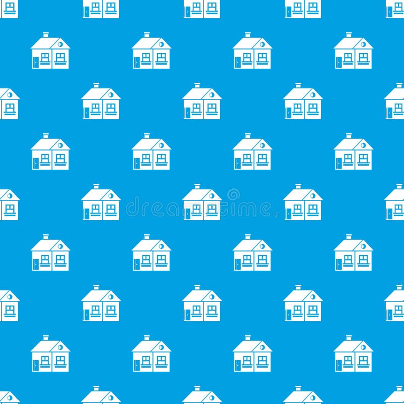 Large Single-storey House Pattern Seamless Blue Stock Vector ...