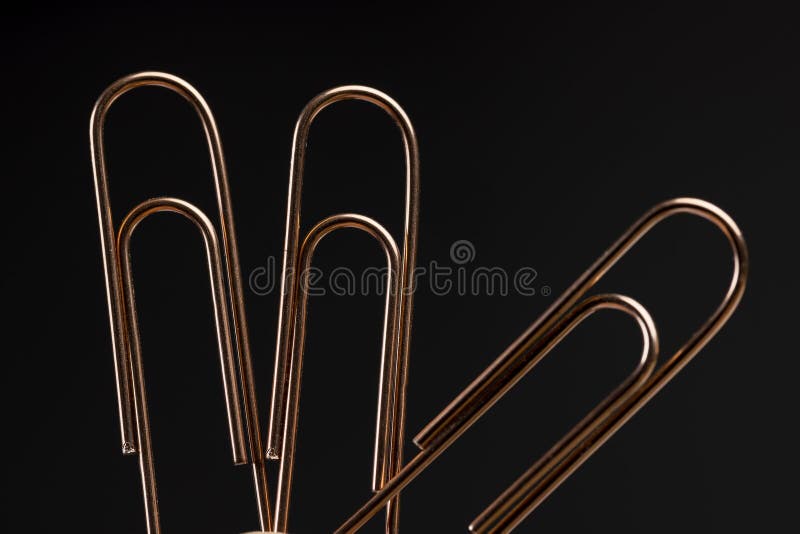 Large-size Copper Paper Clips Close-up Stock Photo - Image of large ...