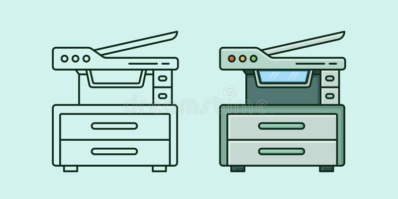 Large Size Modern Printer and Photocopy Machine with Scanner Minimalist ...