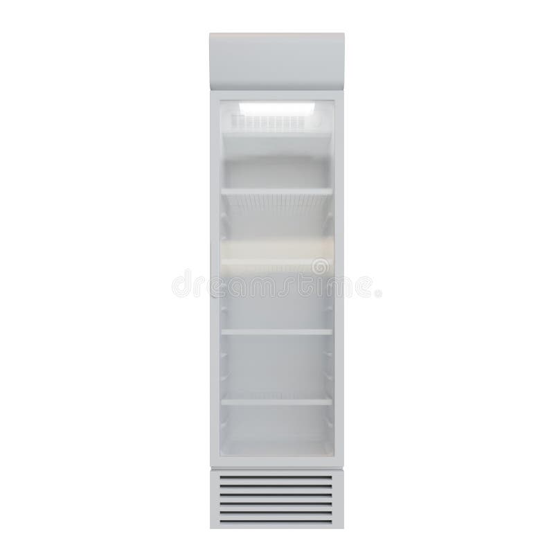 Large Size Showcase Display Cooler Front View 3D Render Illustration ...