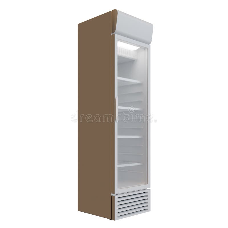 Large Size Showcase Display Cooler Side View 3D Render Illustration ...