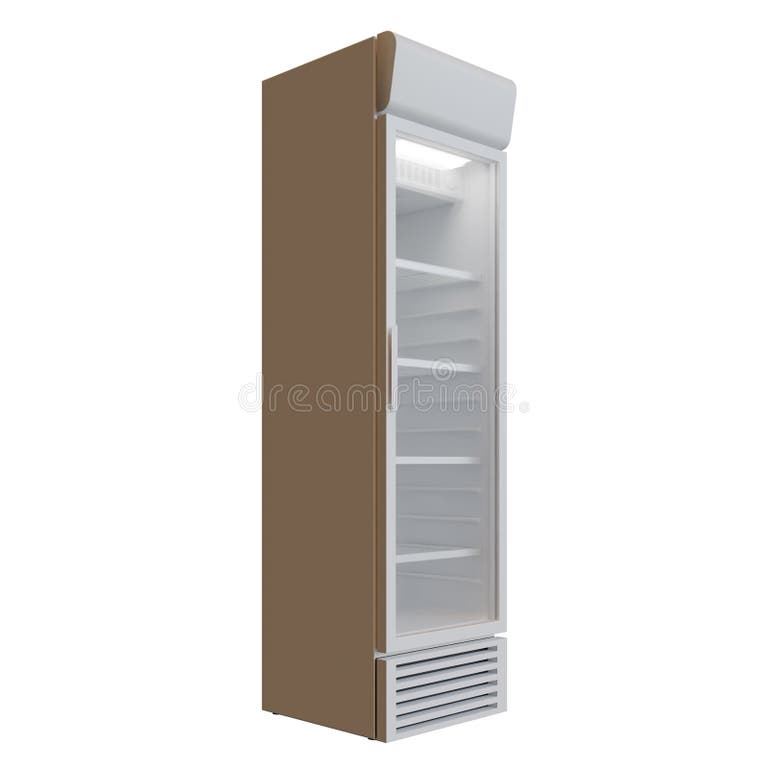 Large Size Showcase Display Cooler Side View 3D Render Illustration ...