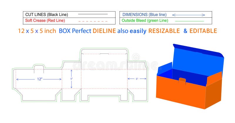 Large Size Surgical Face Mask Box Dieline and 3D Box Vector File 12 X 5 ...