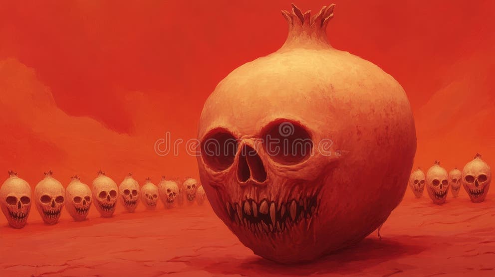 A Large Skull with Many Teeth is Surrounded by Other Skulls, AI Stock ...