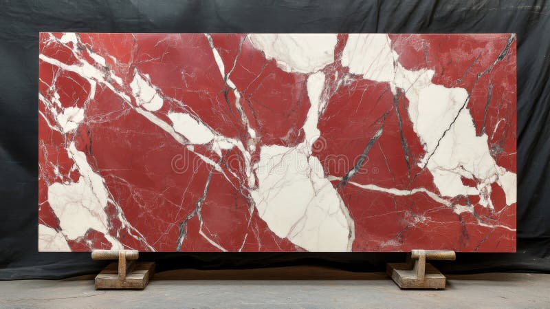 Large Slab of Red and White Marble with Veining Stock Illustration ...