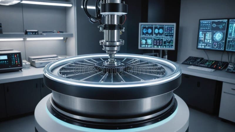A Large, Sleek Centrifuge Machine in a Modern Research Lab, Glowing ...