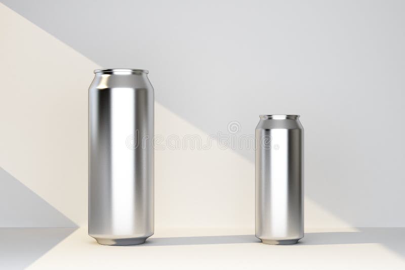 Large and Small Aluminum Can Stock Illustration - Illustration of ...