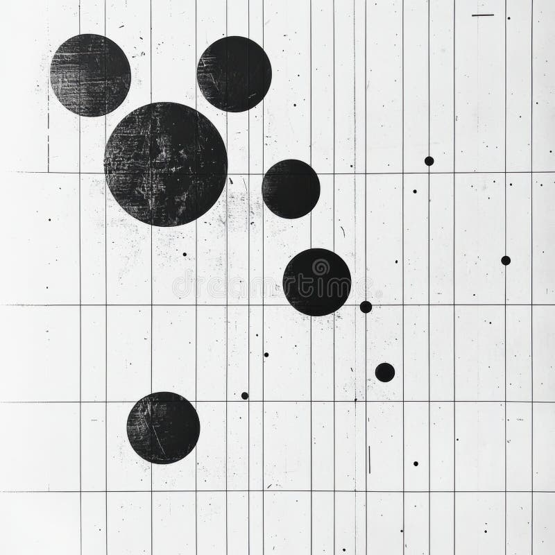 Large and Small Circles are Scattered Across a Diagonal Grid, Creating ...