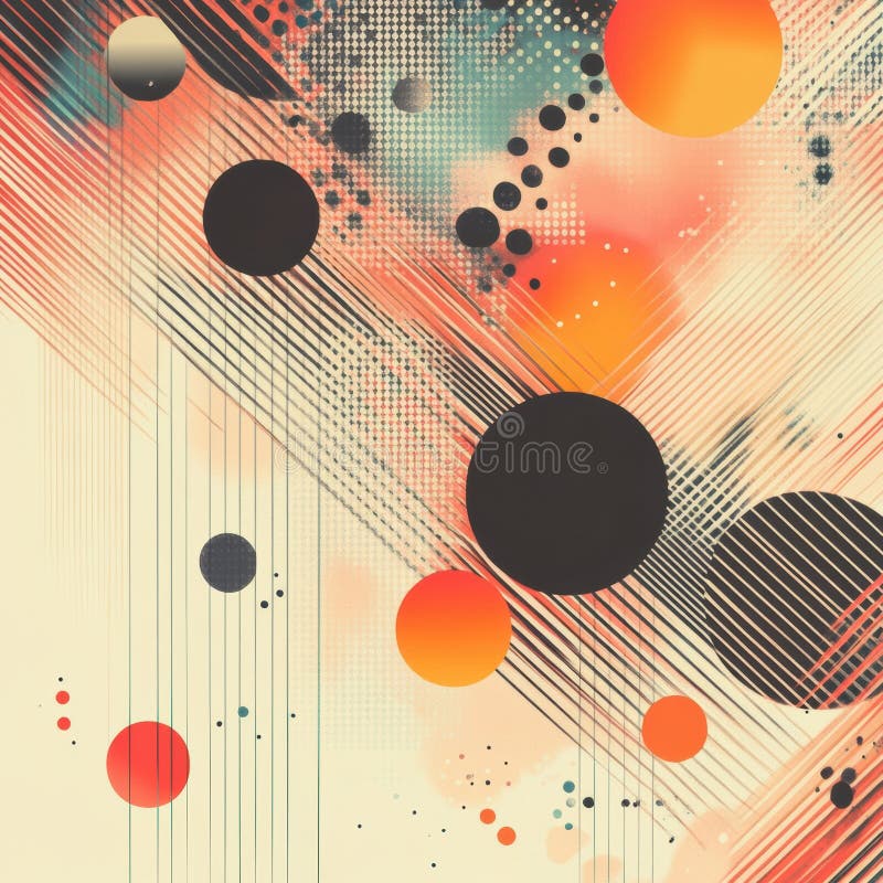 Large and Small Circles are Scattered Across a Diagonal Line Grid ...