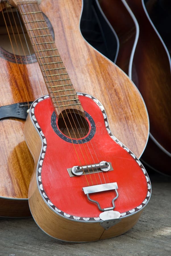 Colorful Guitars in Musical Instruments Shop Stock Photo - Image of ...