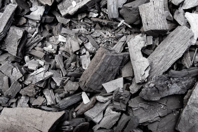 Large and Small Parts of Charcoal. Close-up Stock Image - Image of ...