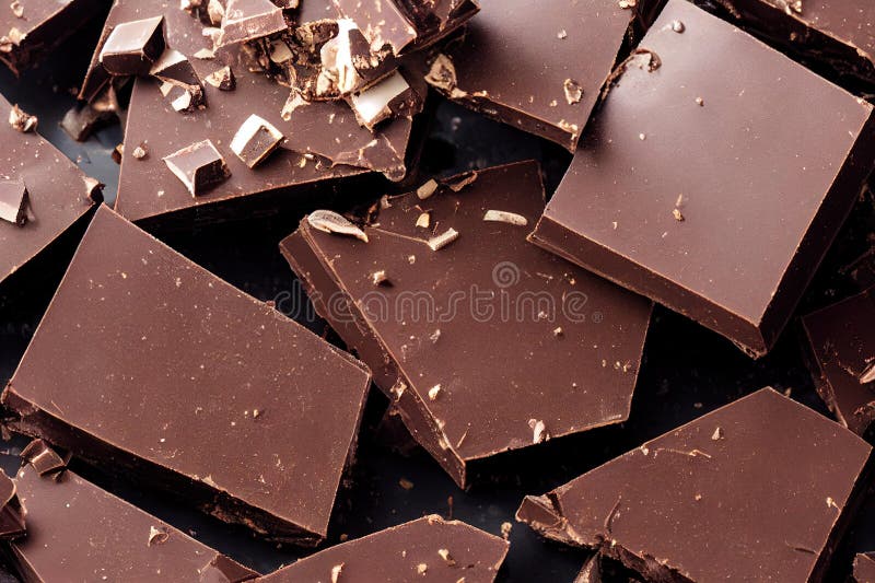 Large and Small Pieces of Milk Chocolate with Chocolate Chips and Chips ...