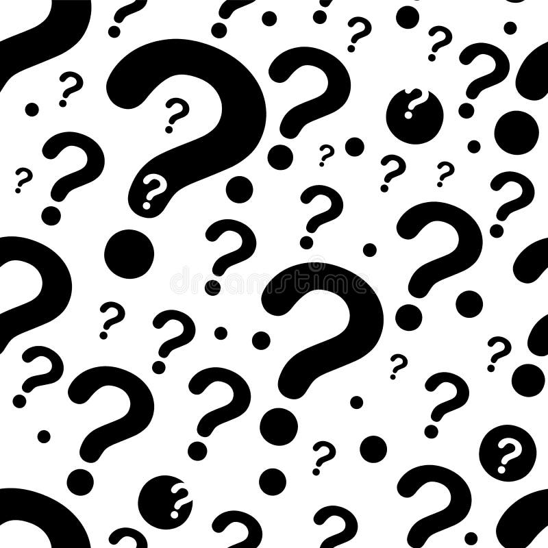Large and Small Question Mark Pattern. Chaotic Pattern with Questions ...