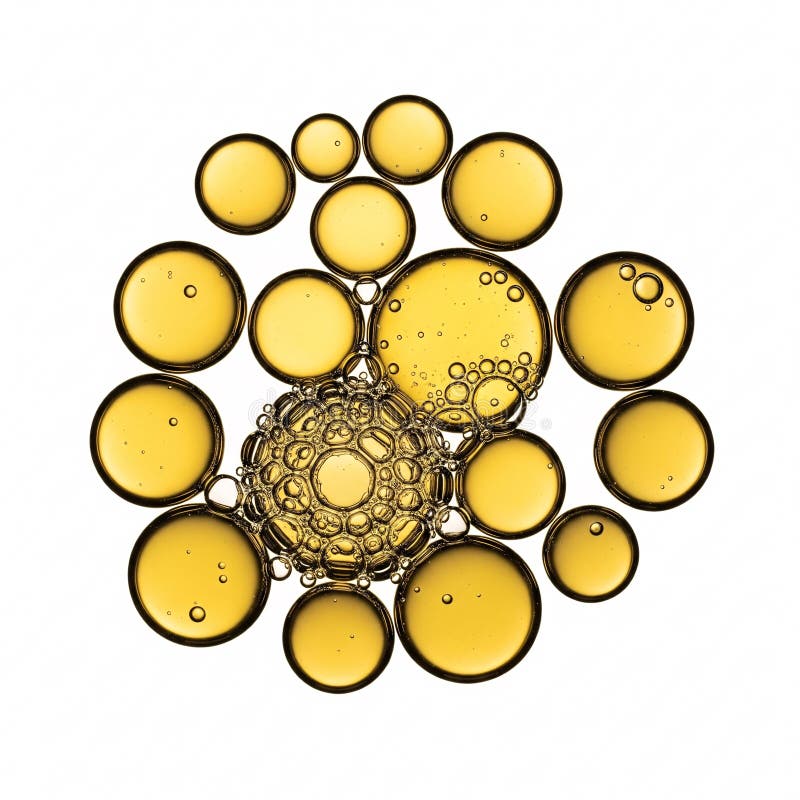 Large and Small Transparent Oil Bubbles, Creating an Abstract and ...