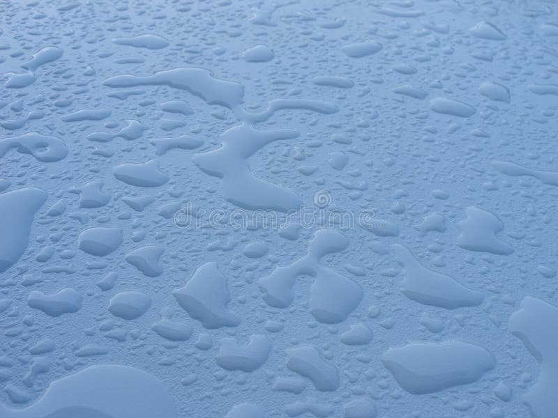 Large and Small Water Drops on a White Plane, Soft Light, Natural ...