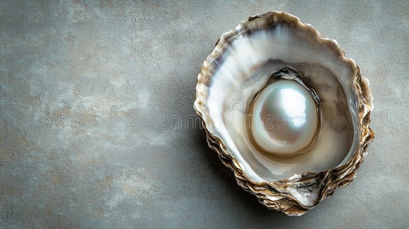 A Large Smooth Shiny Pearl in an Open Oyster Shell Stock Image - Image ...