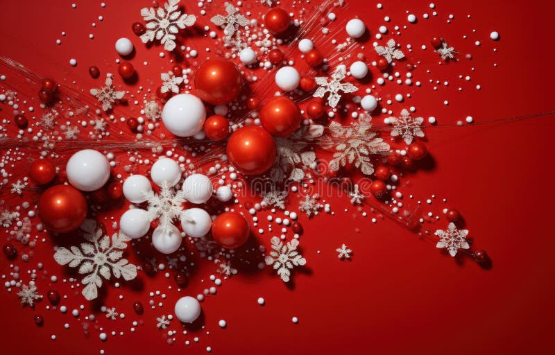 Large Snowflakes Falling from a Red Background, Stock Photo - Image of ...