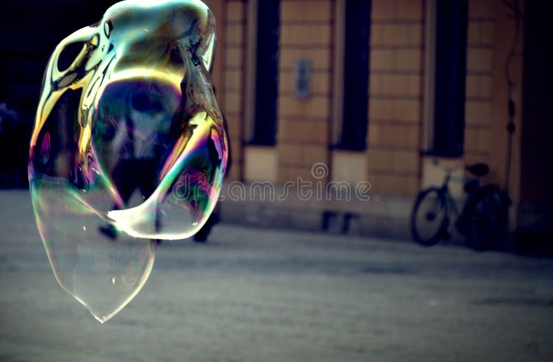 Soap Bubbles Fun in the City Shapely Stock Image - Image of bubble ...