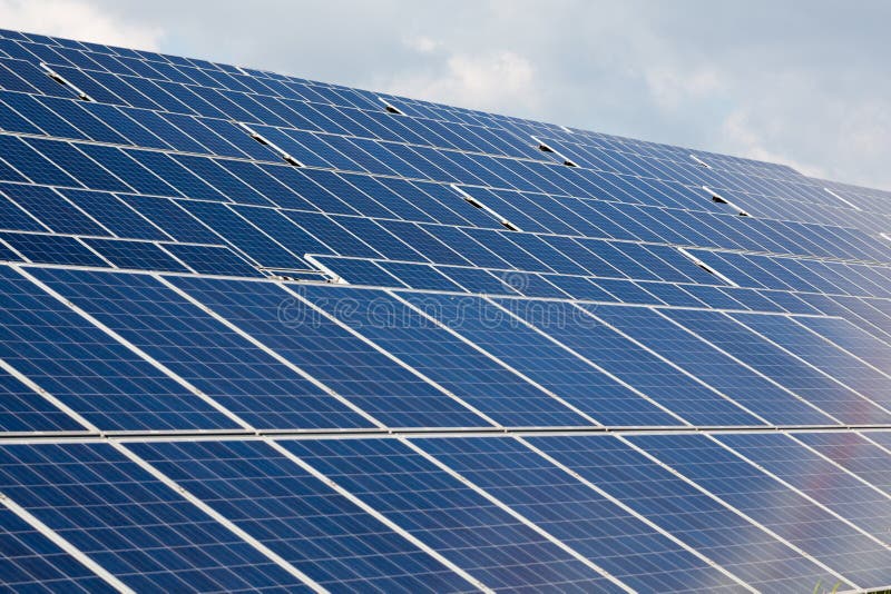 Large Solar Energy Array for Clean Electricity Production Stock Photo ...