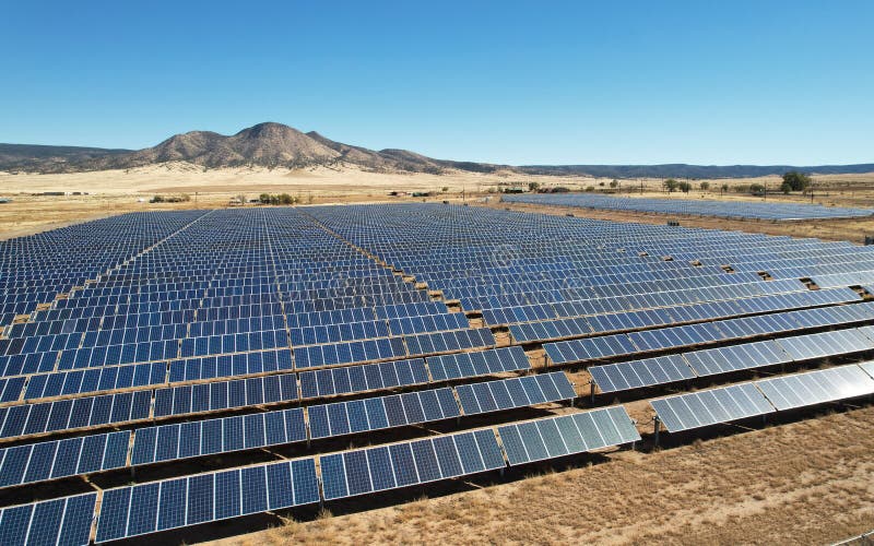 Large Solar Panel Array Generating Power from the Sun in the Desert ...