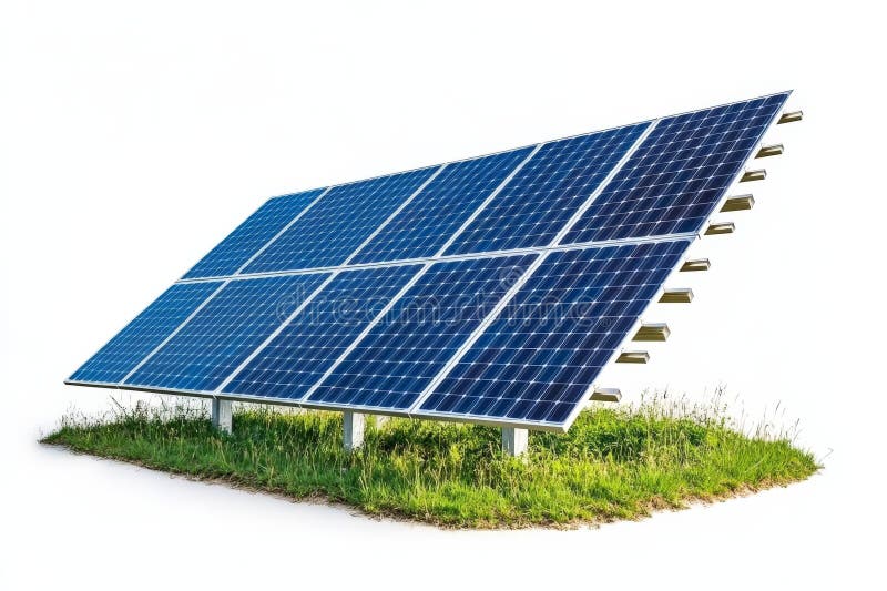 Large Solar Panel Array Installed on Green Grass Field Symbolizing ...