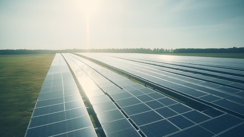 Large Solar Panel in Open Field Stock Image - Image of installation ...