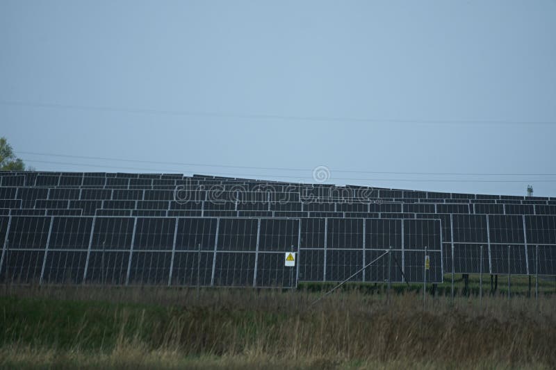 Large Solar Panel Power Plant Stock Image - Image of electrical ...