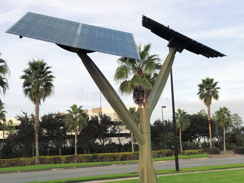 Solar Powered Tree Like Photo Image Stock Image - Image of industry ...