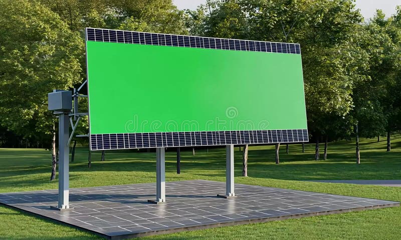 Large Solar-powered Digital Billboard in a Green Park Setting with ...