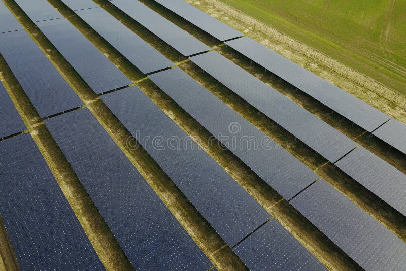 Large Solar System for Solar Energy from Above Stock Photo - Image of ...
