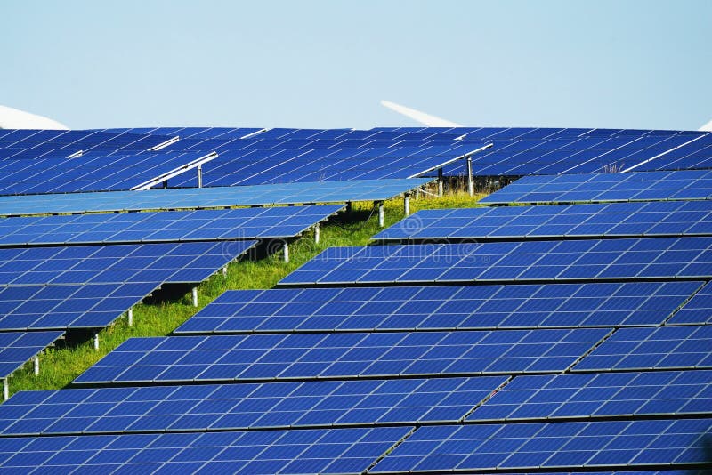 Large Solar System Under Blue Sky Stock Image - Image of house ...