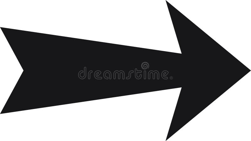 Large, Solid Black Arrow Pointing Right Against a Clean White ...
