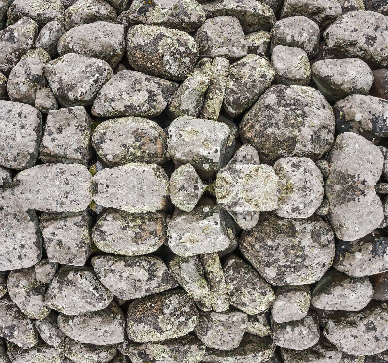 Large Solid Cobblestones Laid in Rows and Forming a Wall Stock Image ...