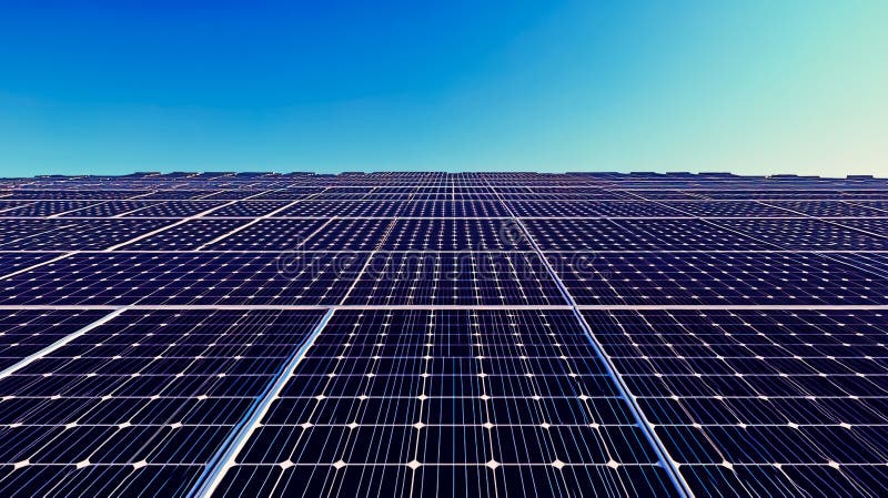 Large Space Filled with Solar Panels Arranged in Neat, Orderly Rows ...
