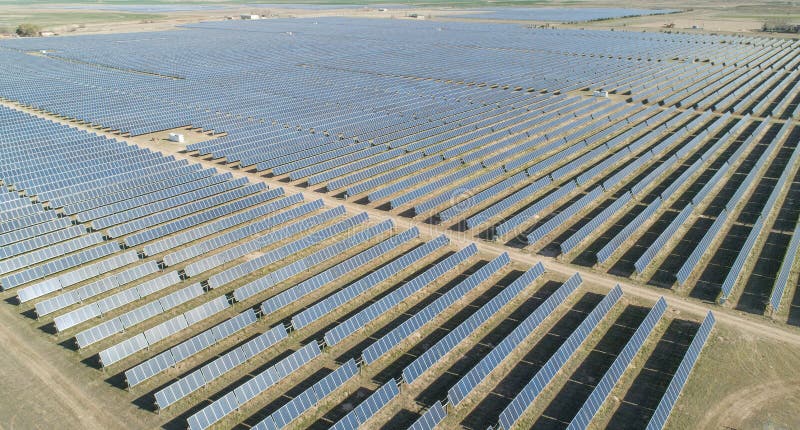 Row after Row of Solar Panel Stock Photo - Image of industrial, station ...