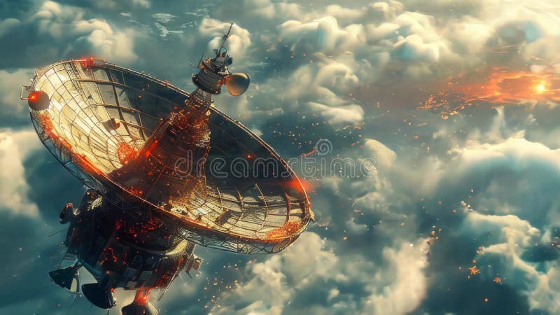 Large Space Satellite Dish, Radar Locator Stock Video - Video of ...