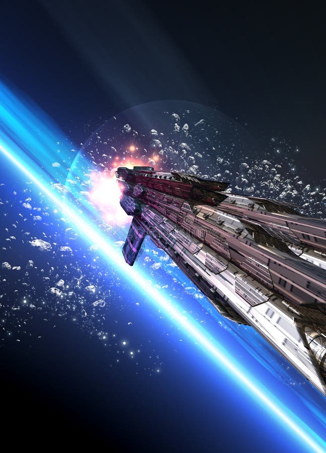 Large spaceship stock illustration. Illustration of fiction - 116874551