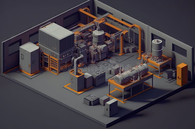 Large Spacious Workshop with Factory Equipment in Concept of Future ...