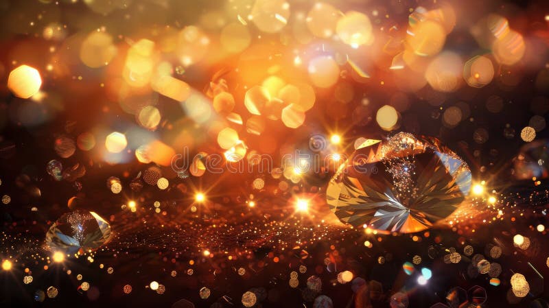 A Large, Sparkly Diamond Sitting on a Shiny Surface Stock Illustration ...