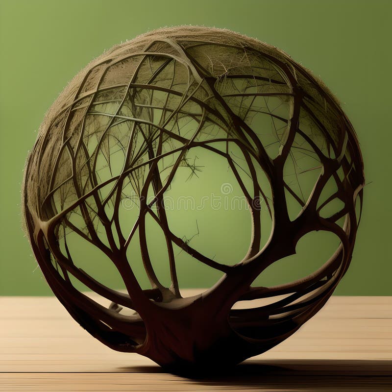 A Sphere Made of Tree Branches Stock Illustration - Illustration of ...