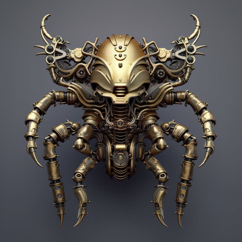 A Large Spider with a Helmet on it S Head. Generative AI Image. Stock ...