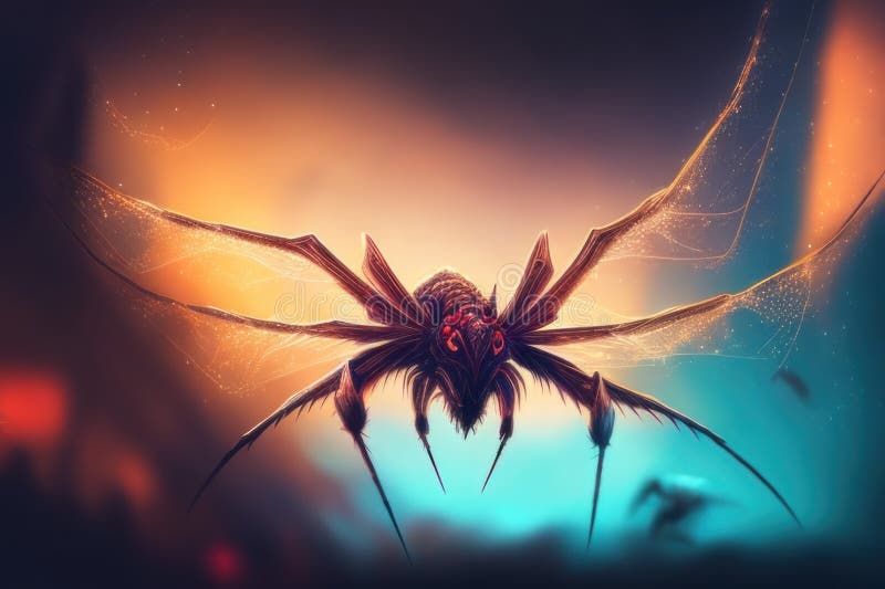A Large Spider Sitting on Top of a Spider Web. Generative AI Image ...