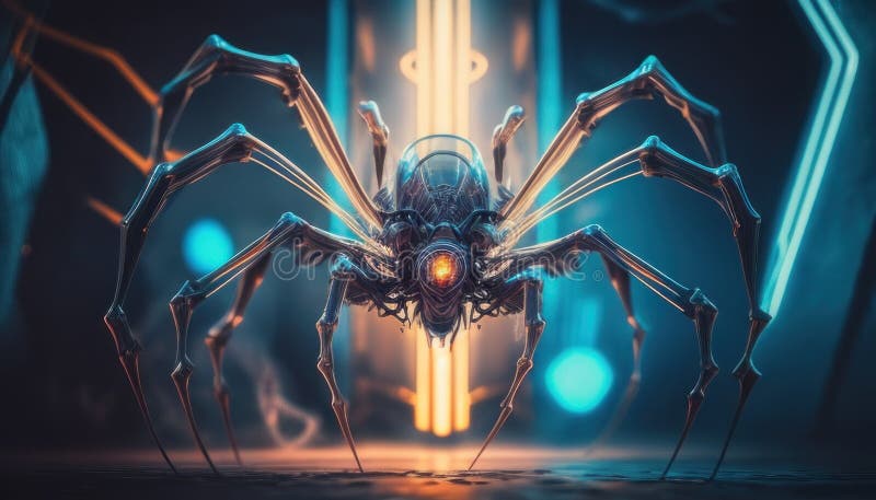 A Large Mechanical Spider Sitting on Top of a Table. Generative AI ...