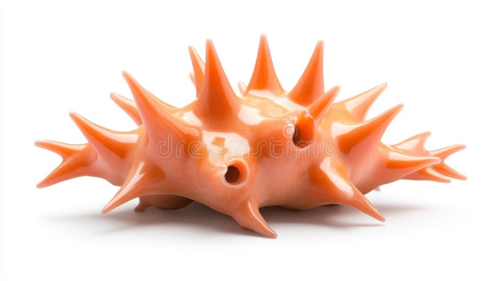 Large Spiny Shell with Multiple Protrusions Isolated on White ...