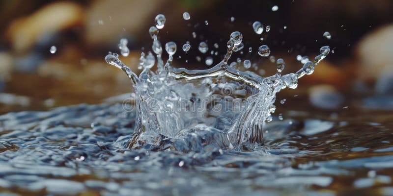 A Large Splash of Water is Falling from the Sky Stock Illustration ...