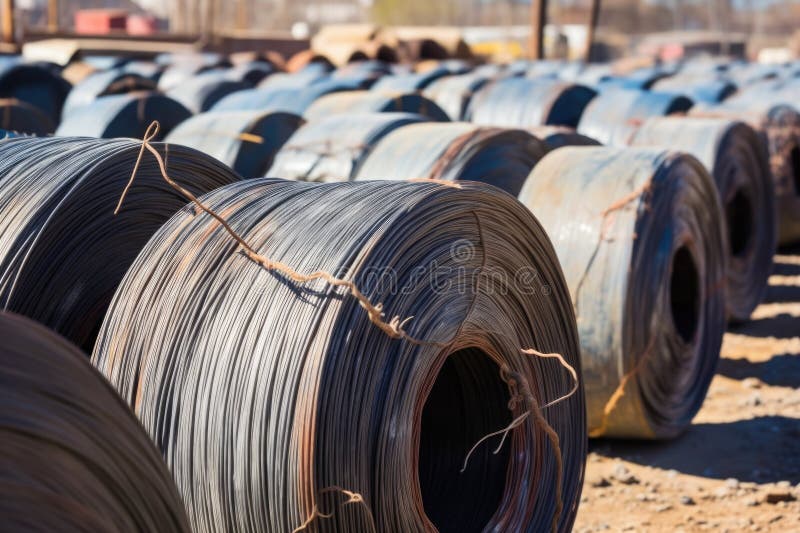 Large Spools of Metal Wires Used for Roofing Sitting Idle Stock ...