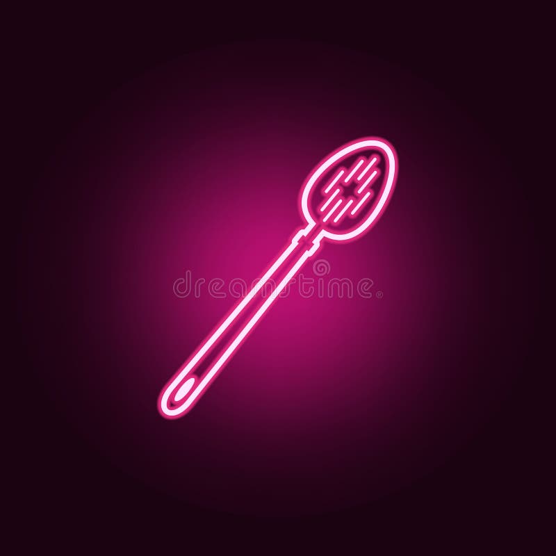 Large Spoon Icon. Elements of Kitchen Tools in Neon Style Icons Stock ...