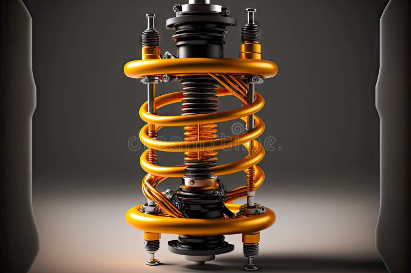 Large Spring Mechanical Part Auto Car Shock Absorber Stock Illustration ...